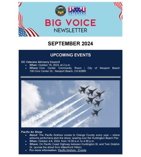 Big Voice Newsletter - September 2024 | OC Veterans Service Office